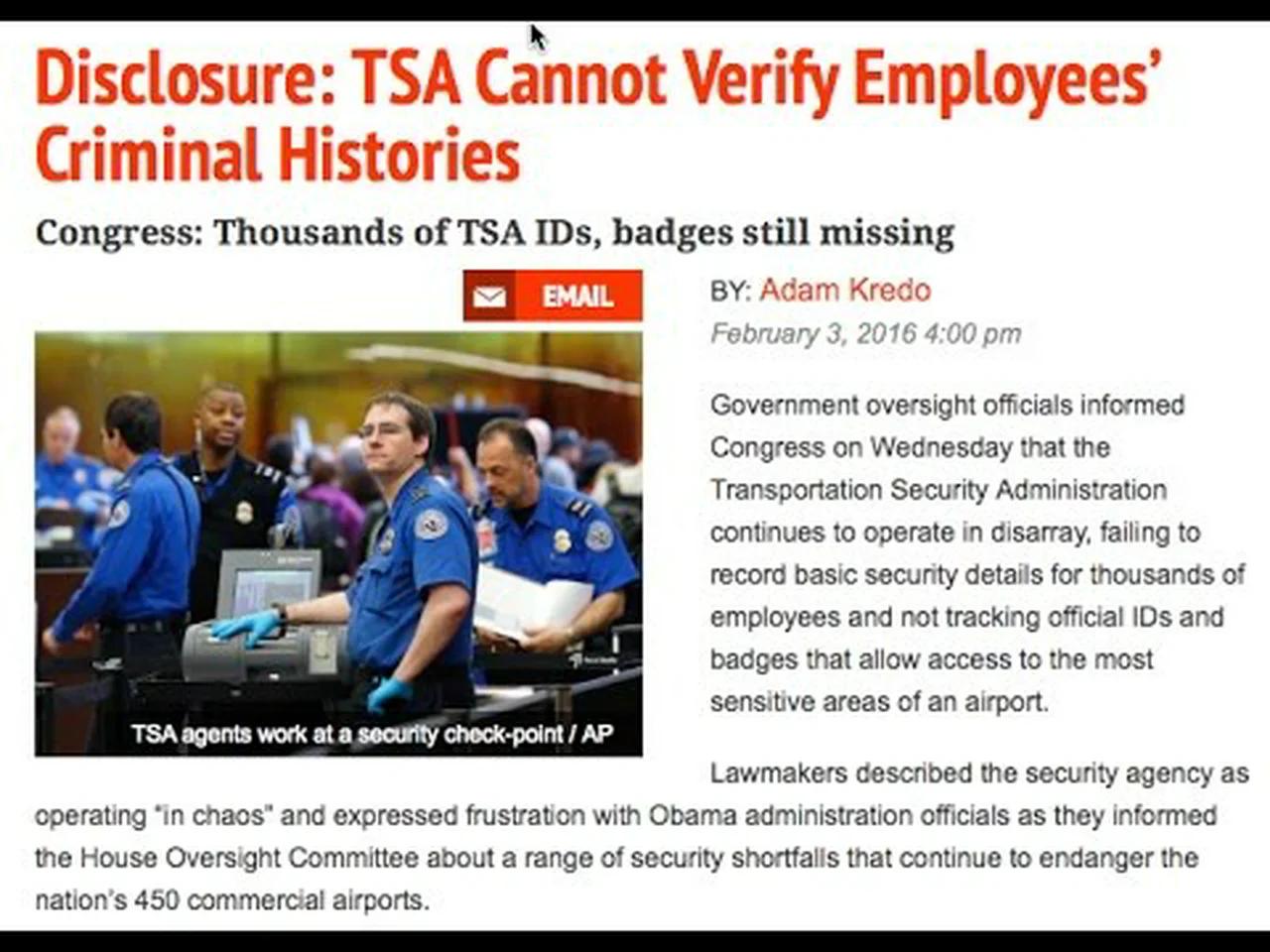 Still Report #575 - TSA Has 73 Employees on Terror Watchlist