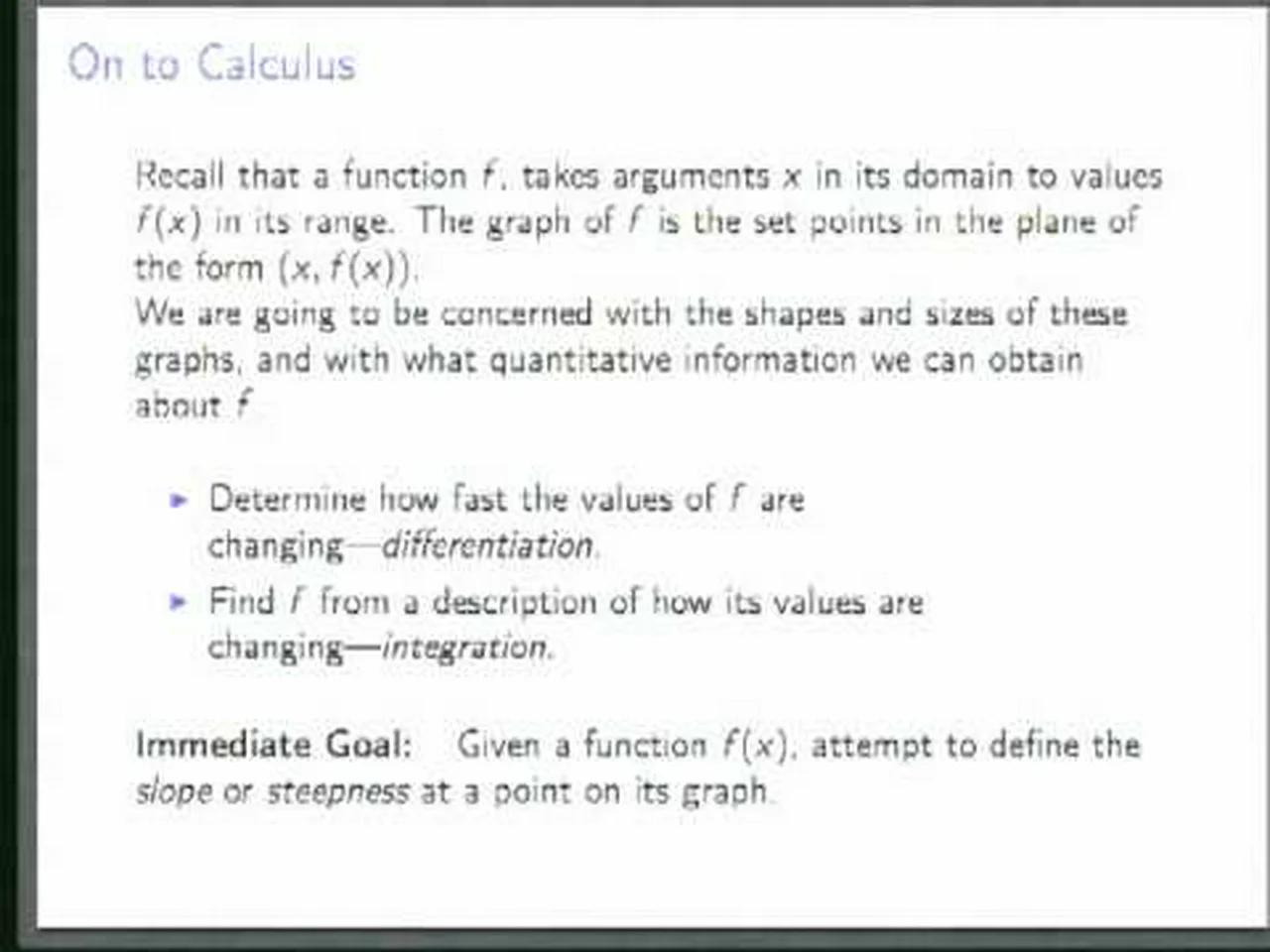 Mathematics 16A - Lecture 2