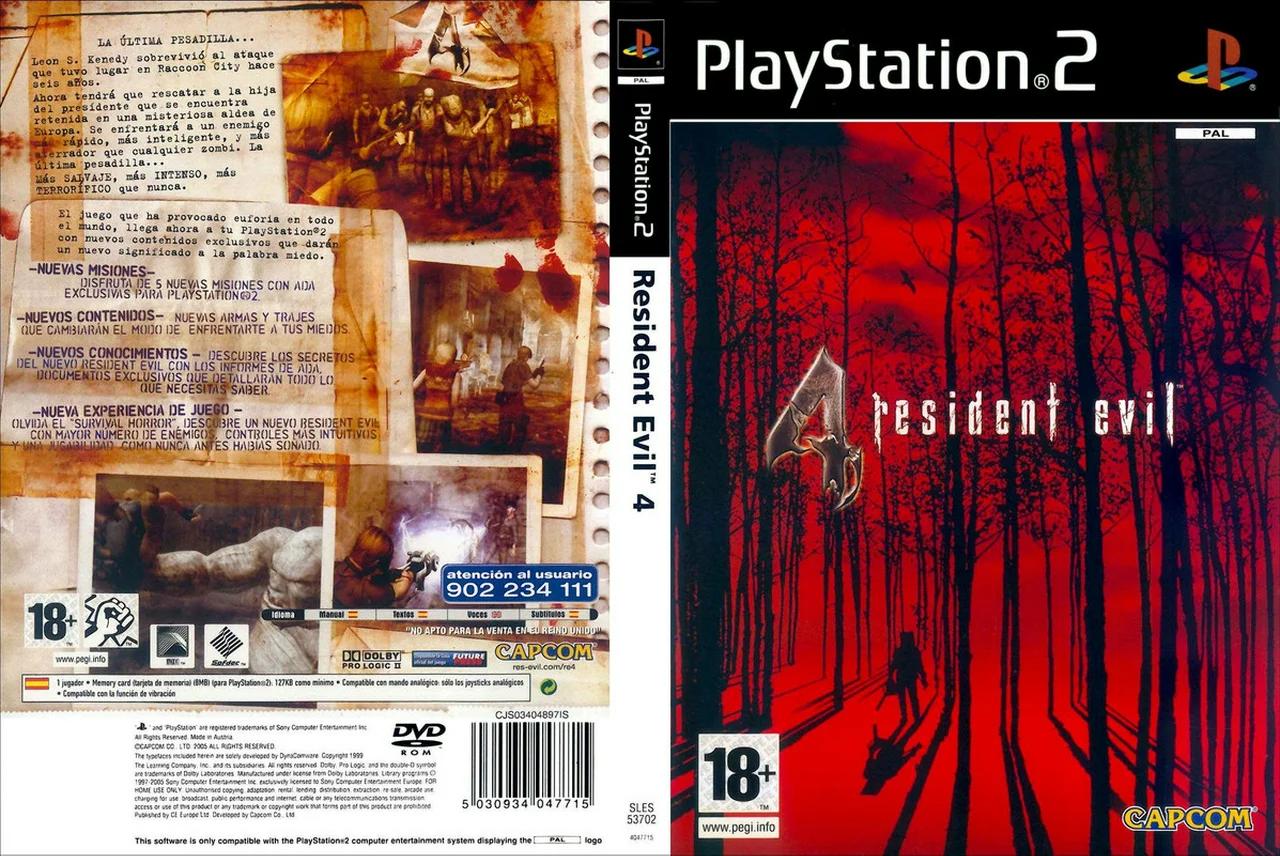 RESIDENT EVIL 4 COVER - CARATULA PLAYSTATION 2 PS2COVERS