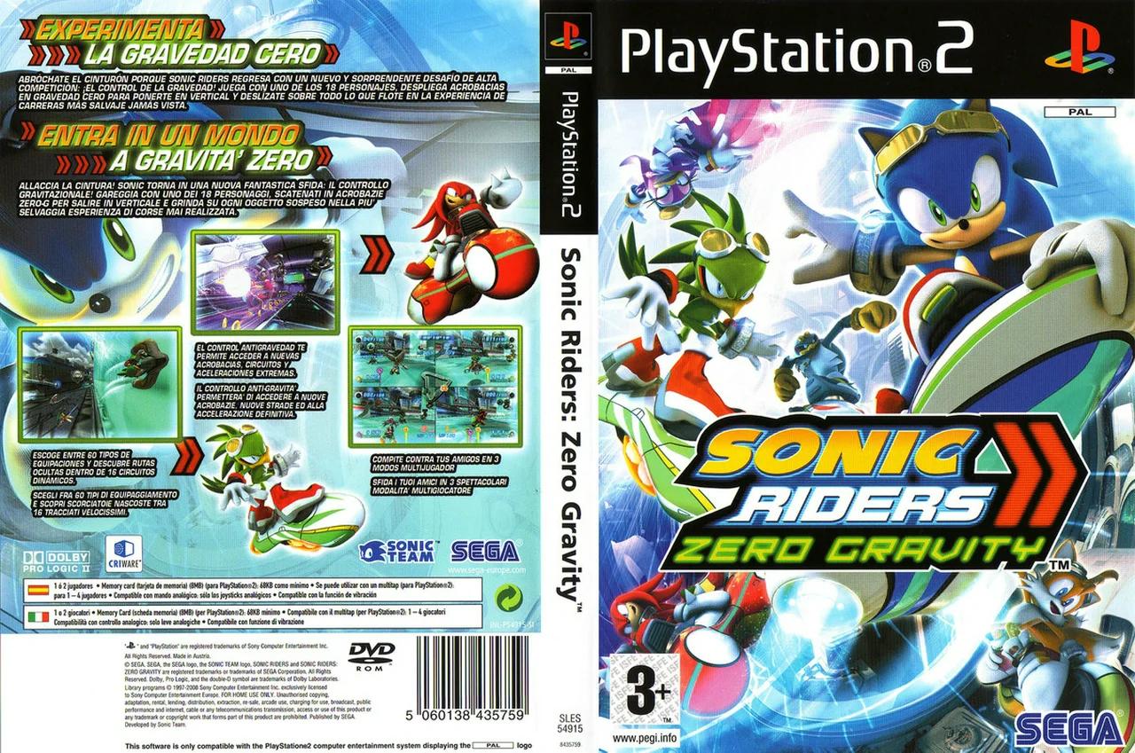 SONIC RIDERS ZERO GRAVITY COVER - CARATULA PLAYSTATION 2 PS2COVERS