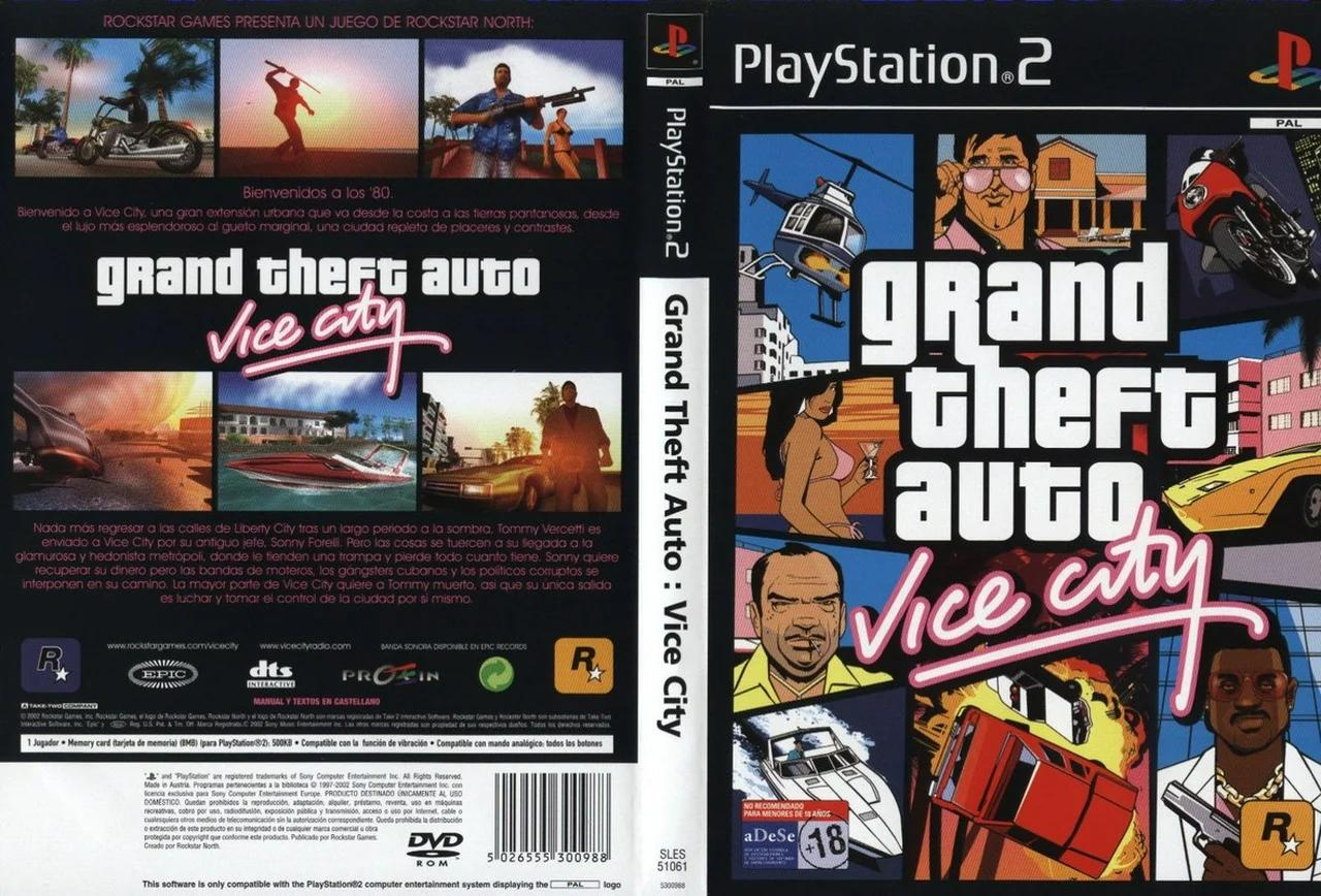 GRAND THEFT AUTO VICE CITY COVER - CARATULA PLAYSTATION 2 PS2COVERS