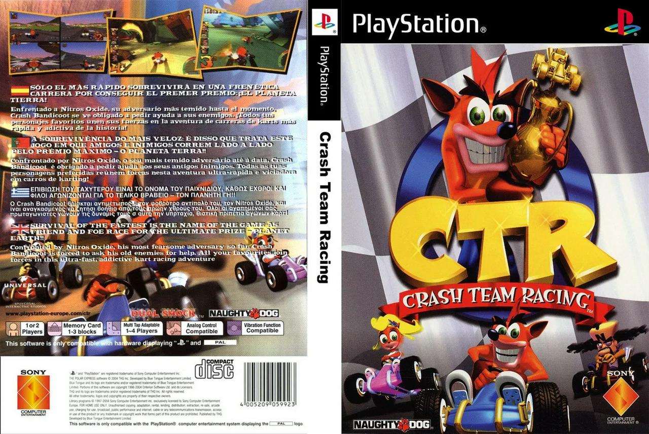 CRASH TEAM RACING COVER PS2 VERSION - CARATULA PLAYSTATION 2 PS2COVERS