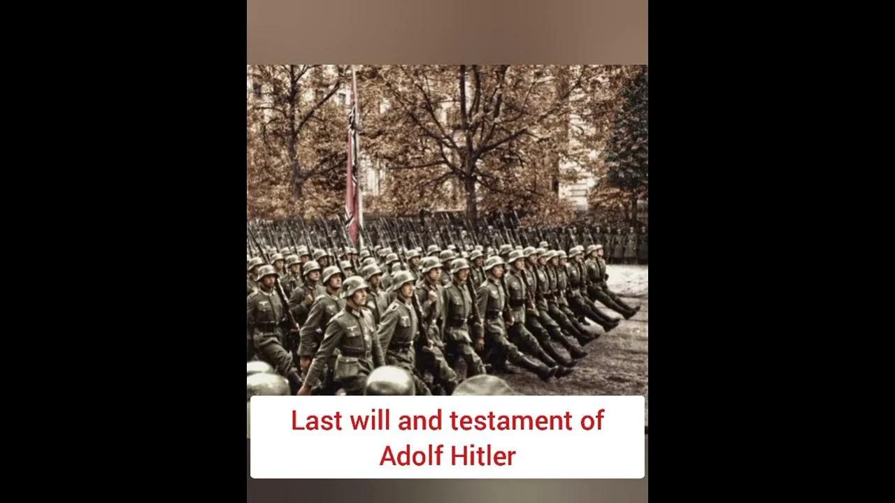 Last will and testament of Adolf Hitler 1945