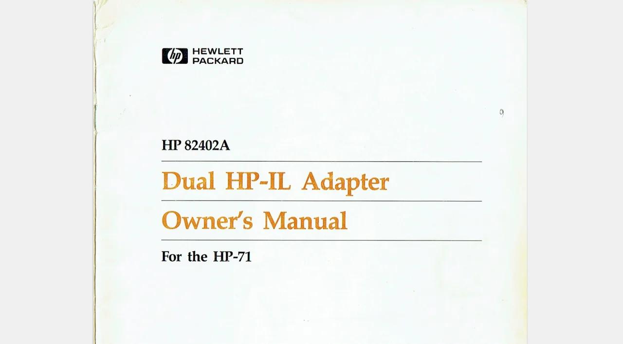 Dual HP-IL Adapter for HP 71 - Owner's Manual (HP 82402A)