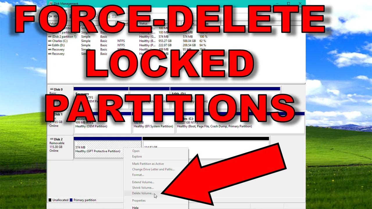 Force-delete ALL partitions! (Win 7, 8, 10)