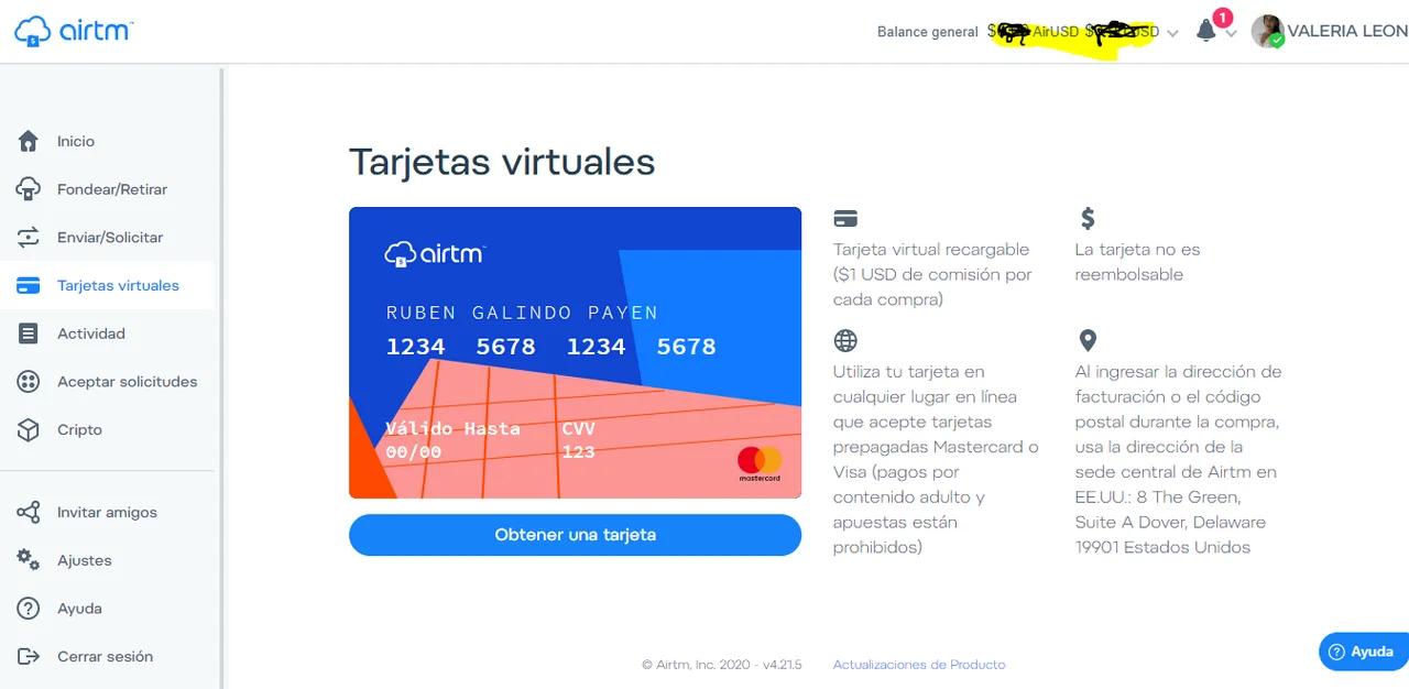 OBTÉN TU TARJETA VIRTUAL MASTERCARD de AIRTM!!!