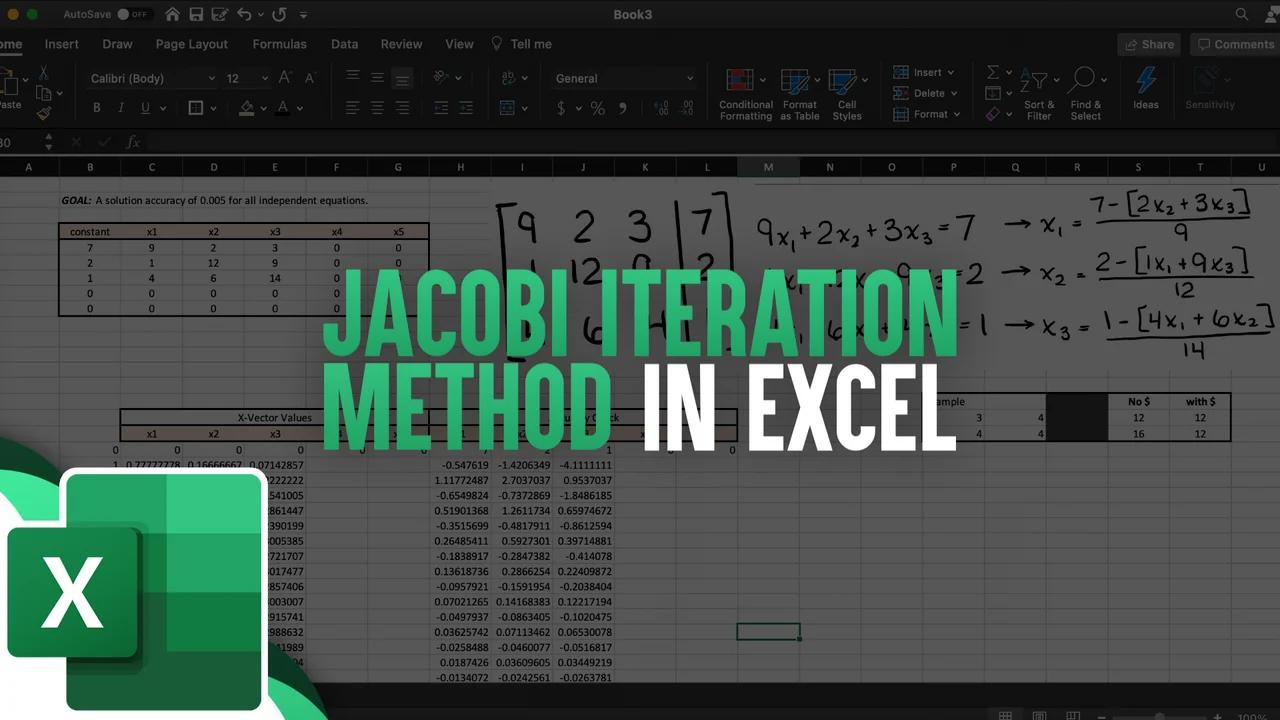 Jacobi Iteration Method In Excel