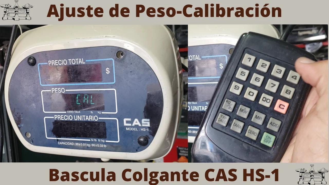 Ajuste de peso (calibración) Bascula colgante CAS HS-1