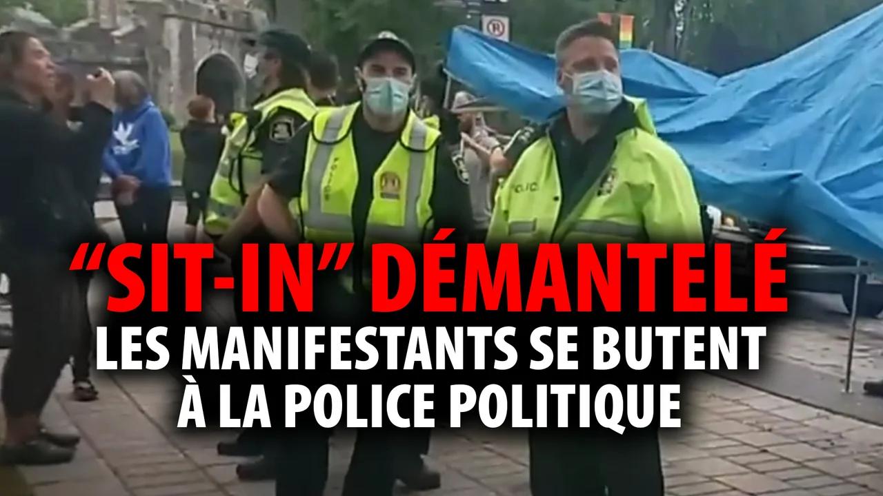 DÉMANTÈLEMENT DU "SIT-IN" À QUÉBEC PAR LA POLICE POLITIQUE
