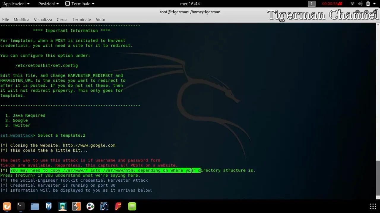 Setoolkit Kali Linux - Harvester login Gmail