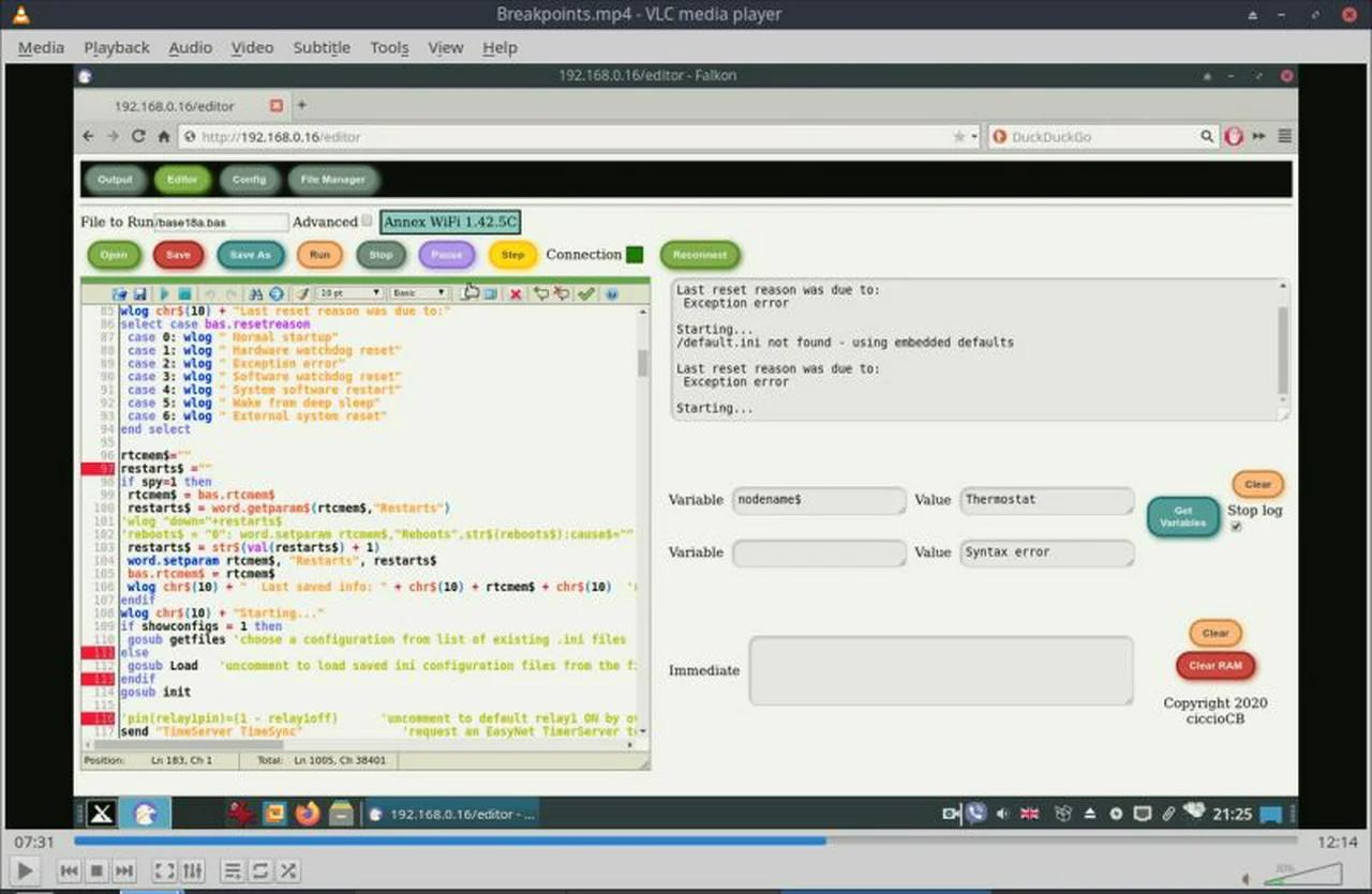 Annex script debugging using Breakpoints