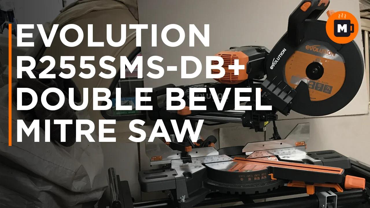 Evolution R255SMS-DB+ 255mm Double Bevel Sliding Mitre Saw and Stand ...