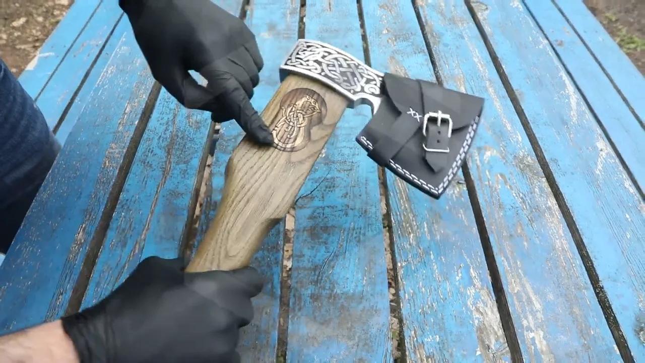 HAND FORGED NORDIC AXE "BUOYANT ORMR". Throwing axe. Viking axe ...