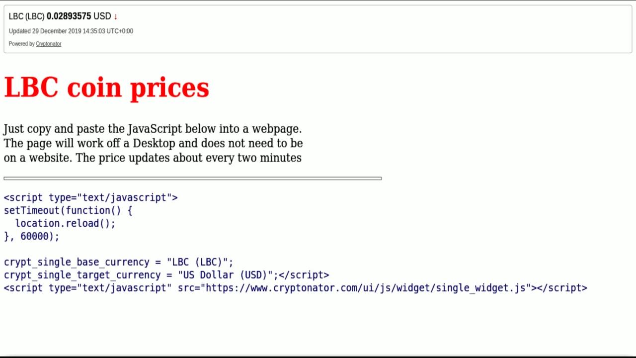 LBC Coin Monitor Video