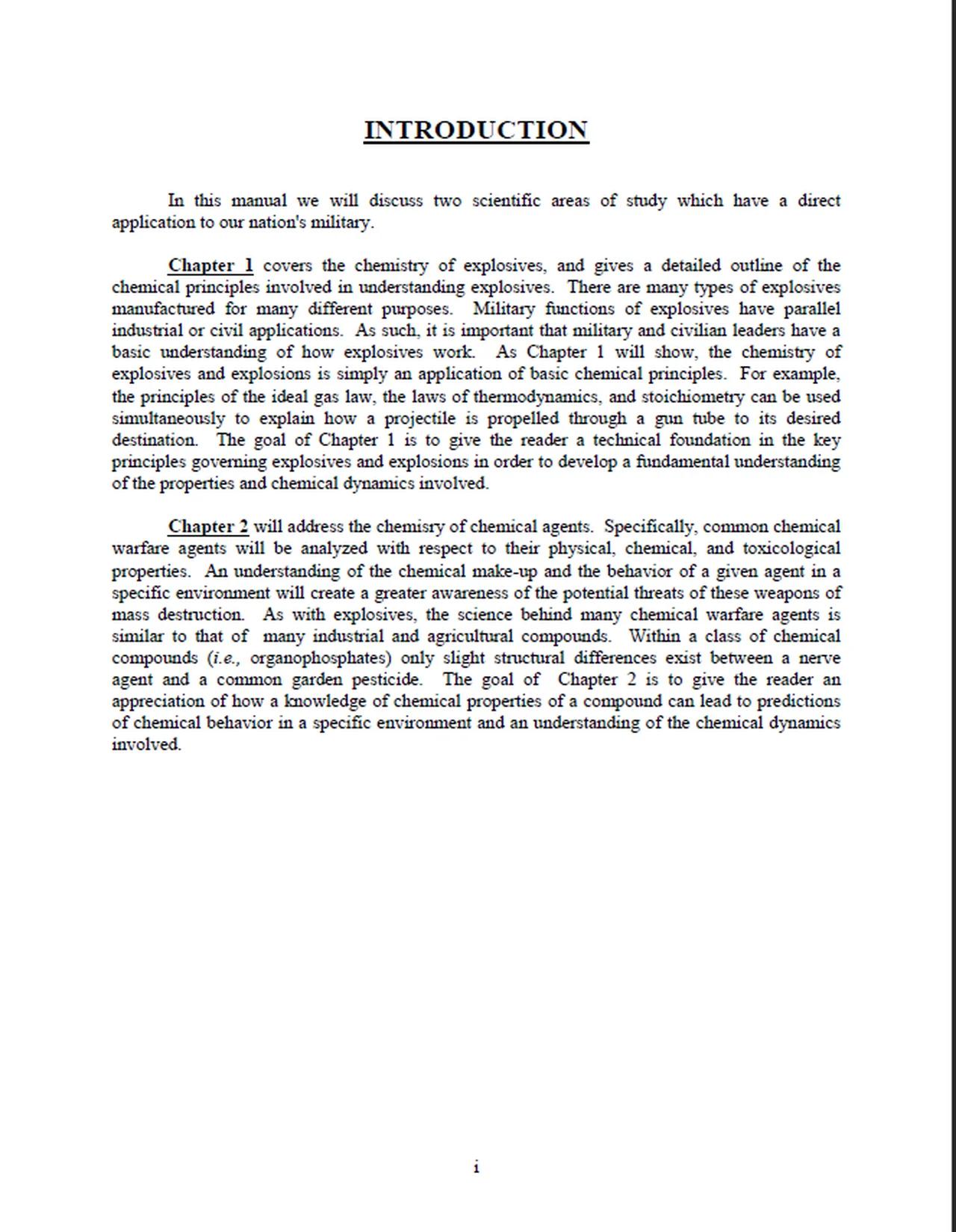 Military Application of Chemistry