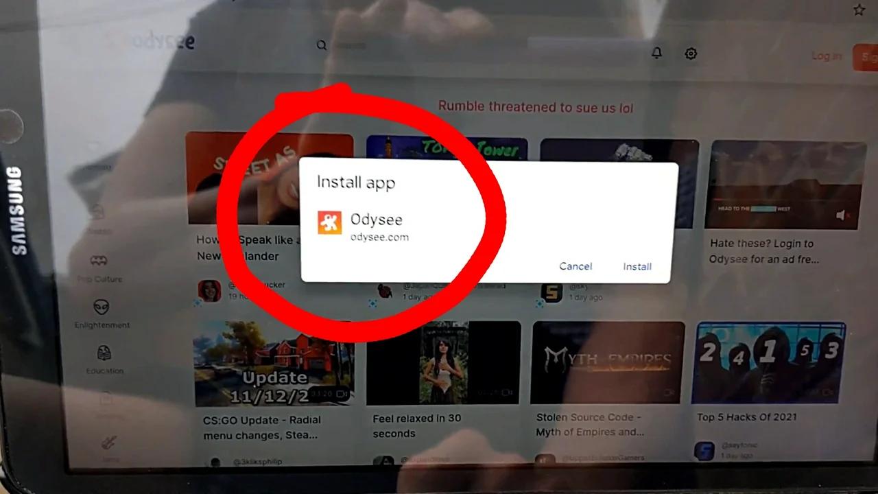 Installing Odysee As An App On Android With Notifications!