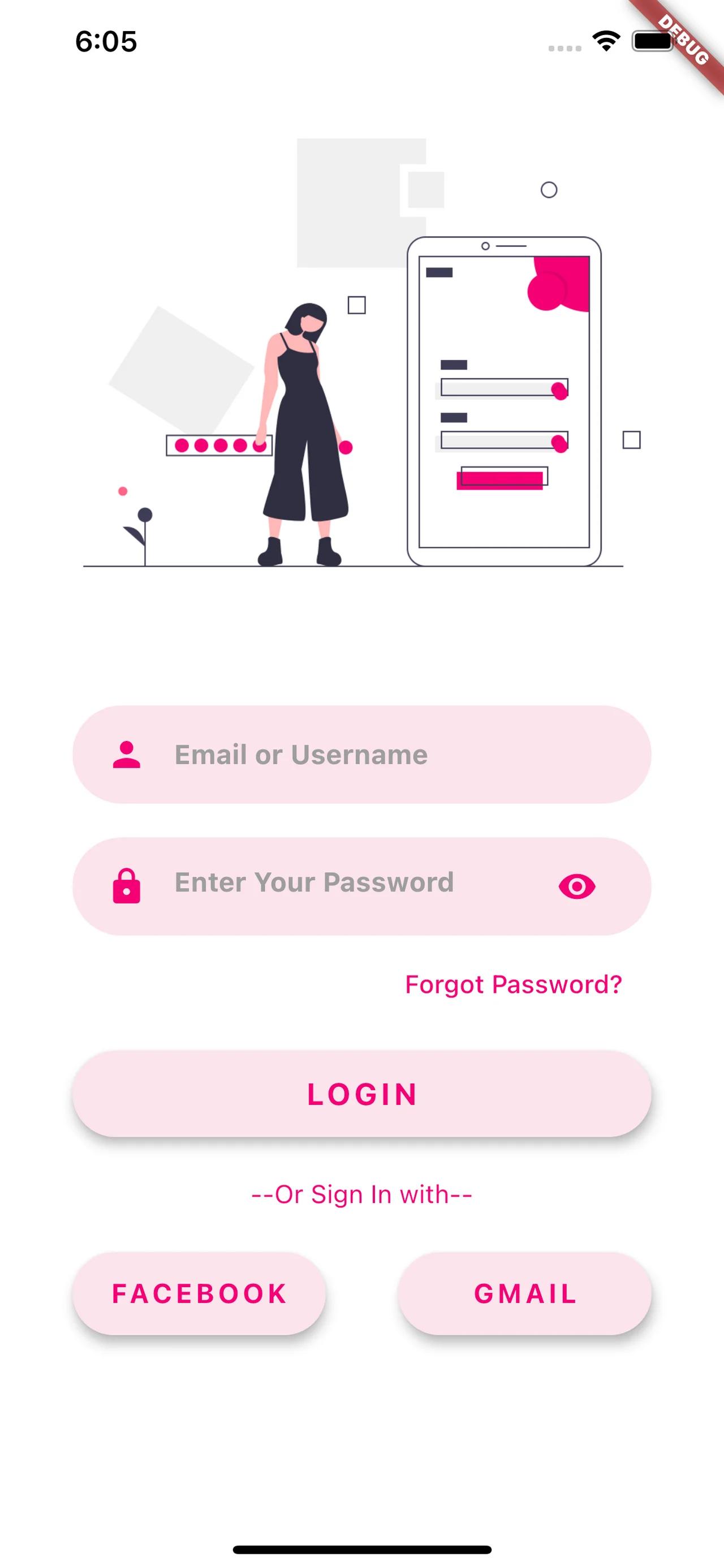 Flutter Simple Login Page and Drawer Demo