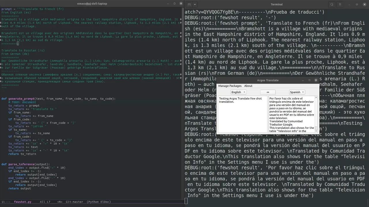 Few shot sentence boundary detection and translation using GPT-3