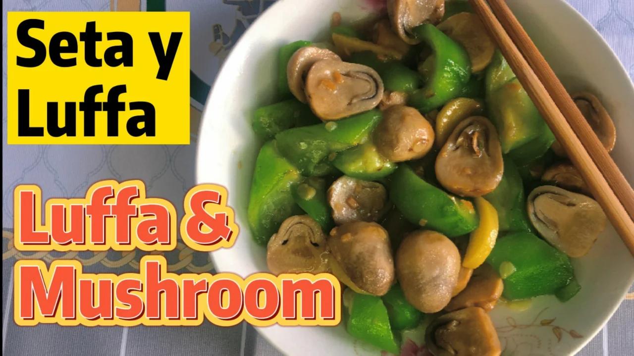 Luffa and Straw Mushroom Stir-Fry, Loofah Chinese Dish for Vegetarians ...