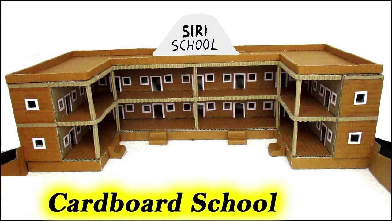 Cardboard School Model Creative Project Ideas For School Presentation