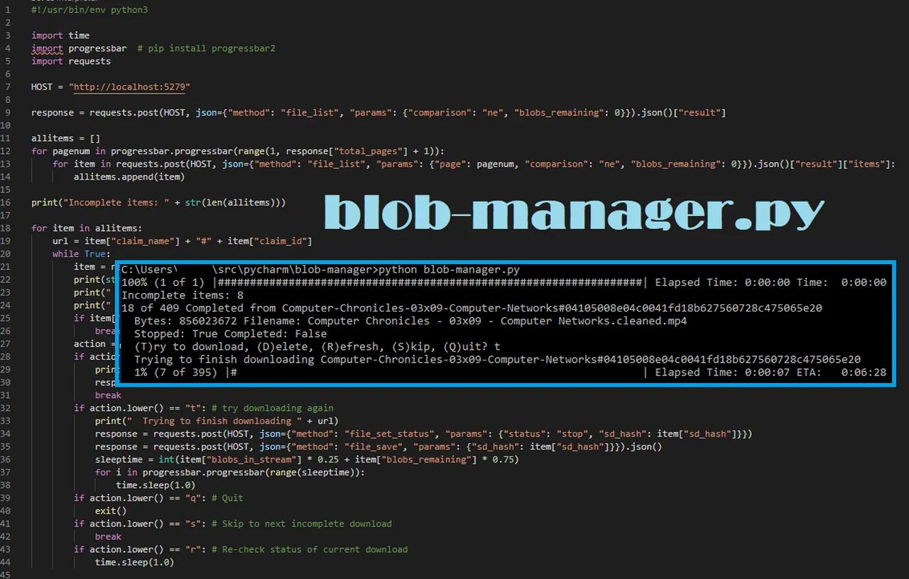 Python script to help you manage your incomplete LBRY desktop client downloads
