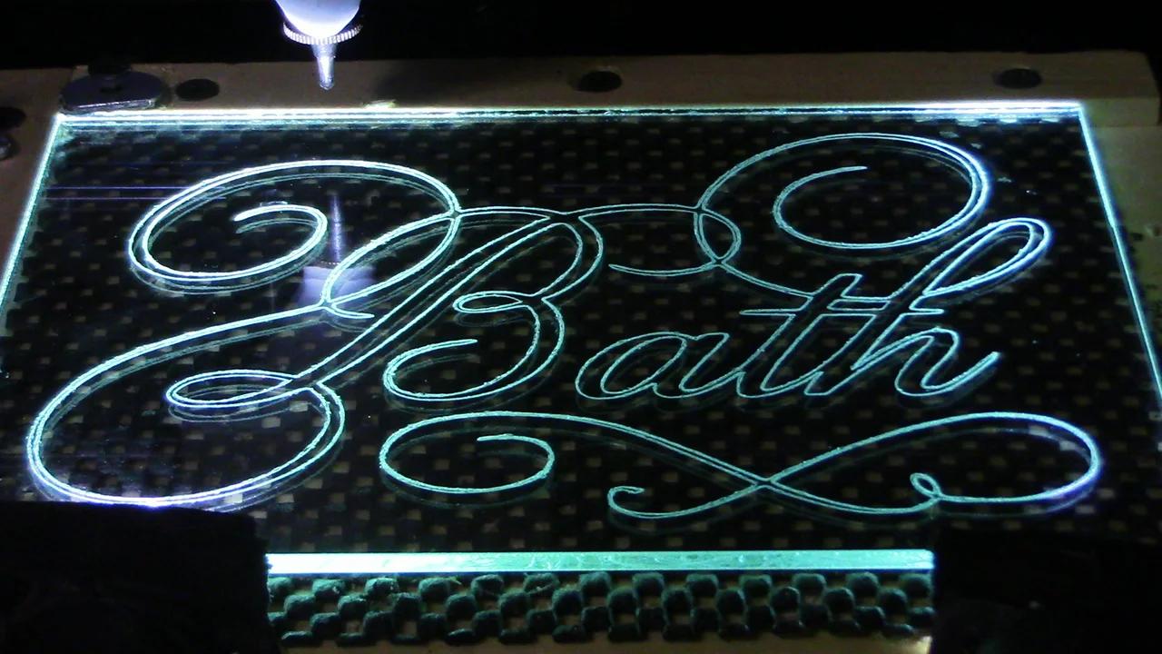 Etching Glass Pane with 3018 CNC and Homemade Diamond Drag Bit - Bath ...