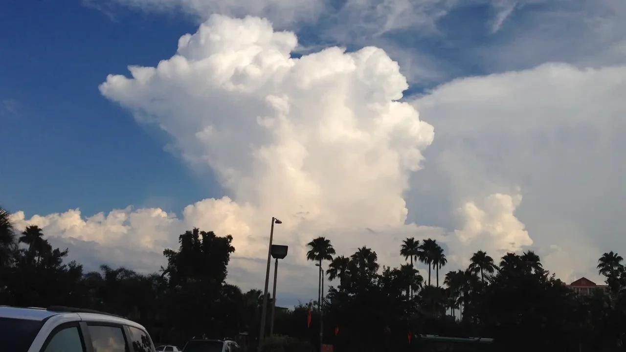 Lights in clouds above Lockheed Martin in Orlando
