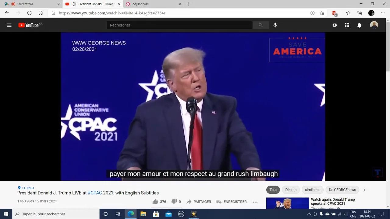 TRUMP CPAC 28 Février 2021 (sous-titré en français)