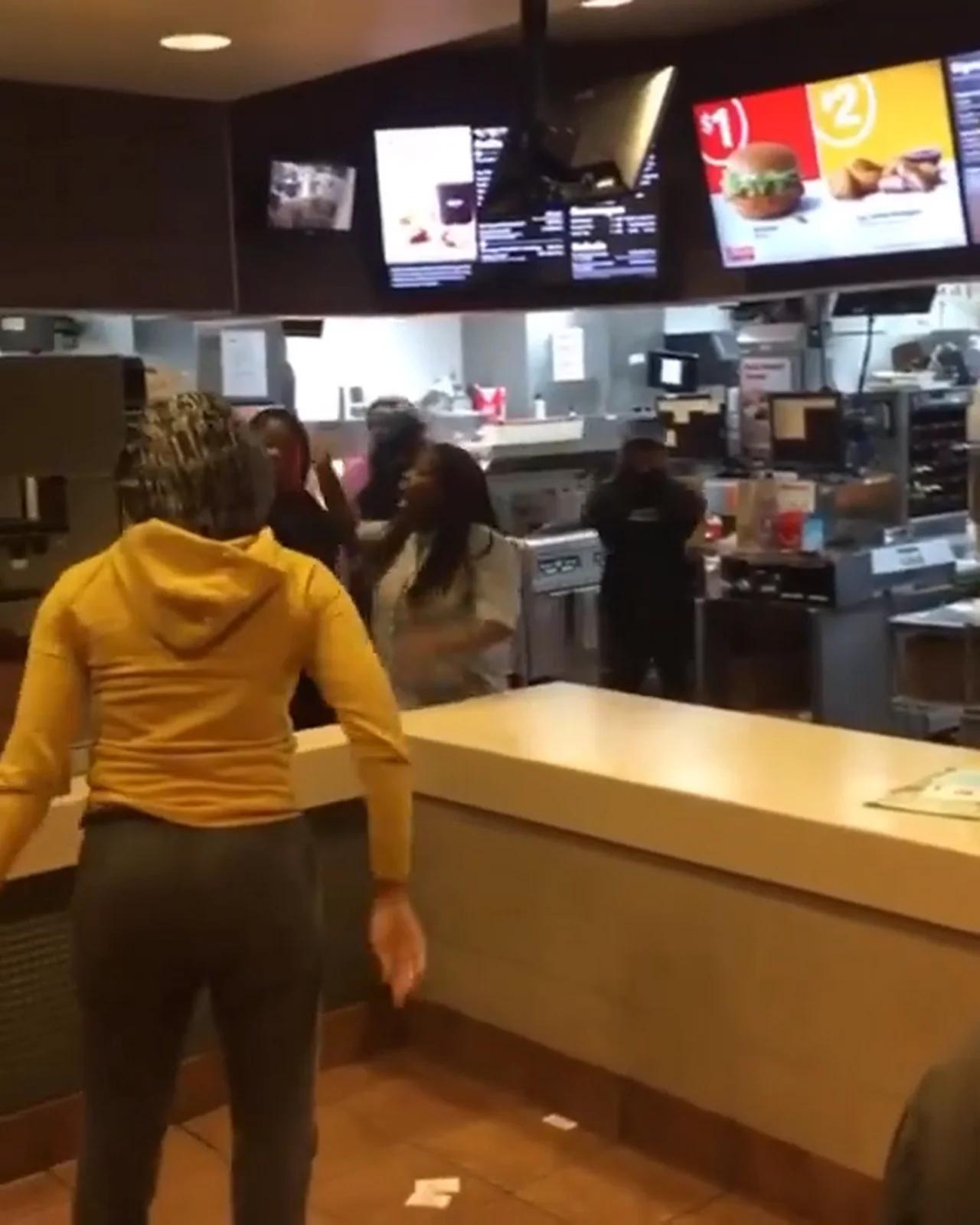 Misbehaving Hoodrat Throwing Shit At McDonald’s Employees