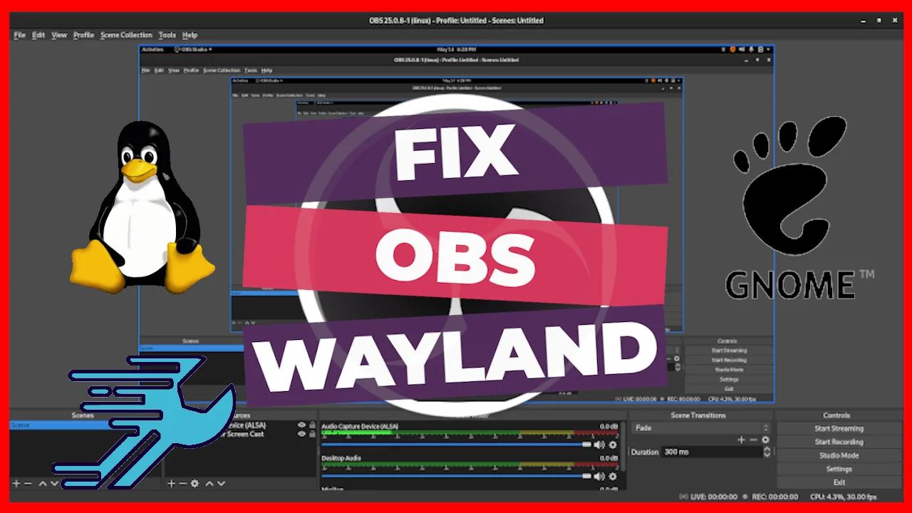 OBS Screen Recorder Fix for Wayland [GNOME]