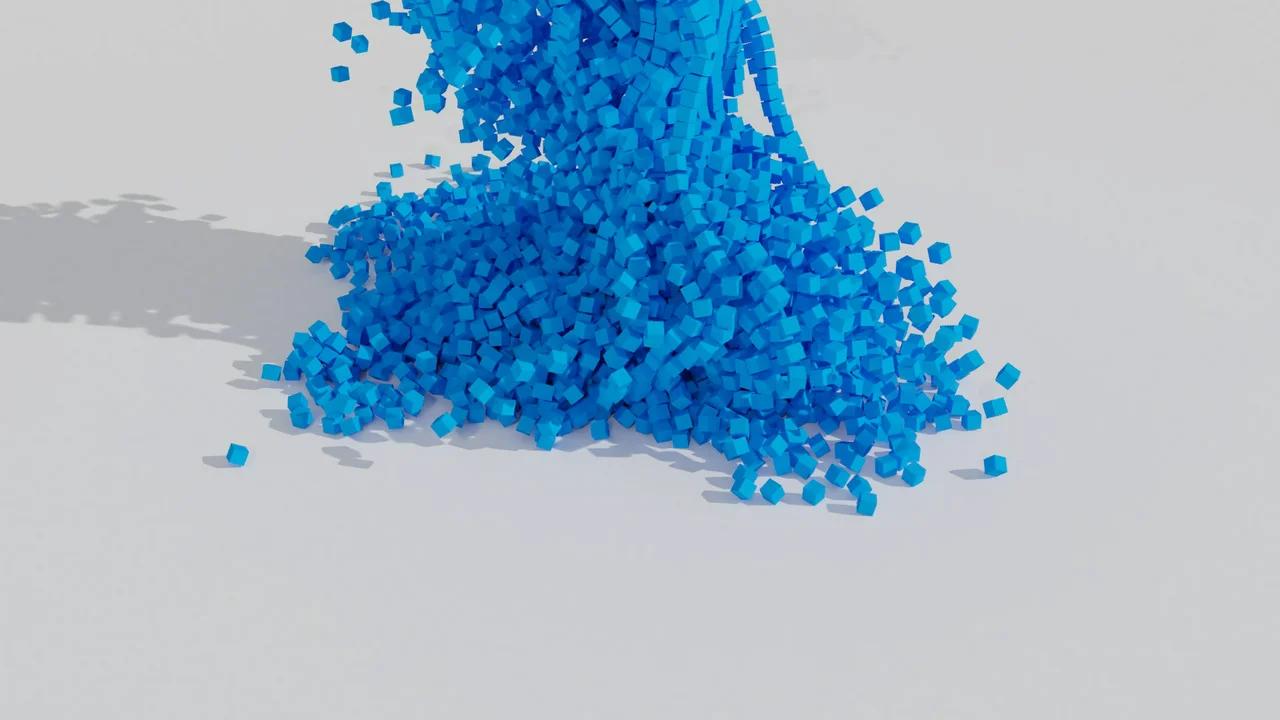 Blender Massive Rigid Body Physics Simulation - 30,658 Cubes