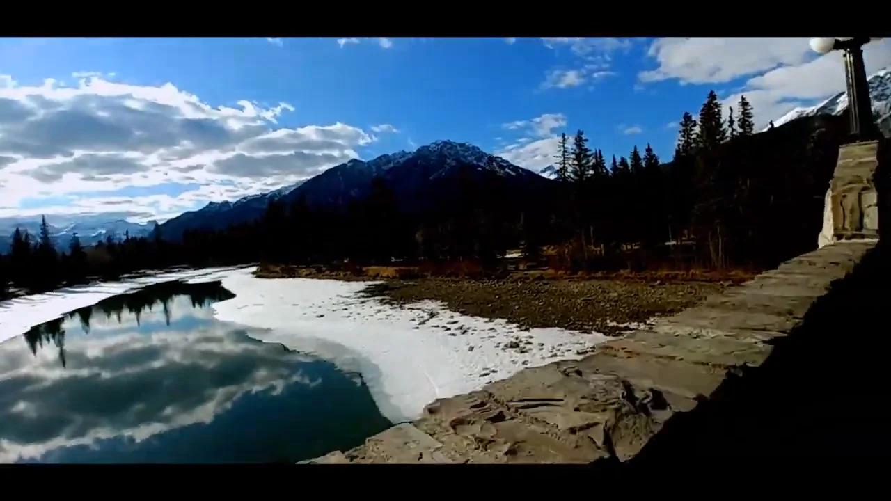 Sunny Day in Banff Alberta Canada - Town Tour