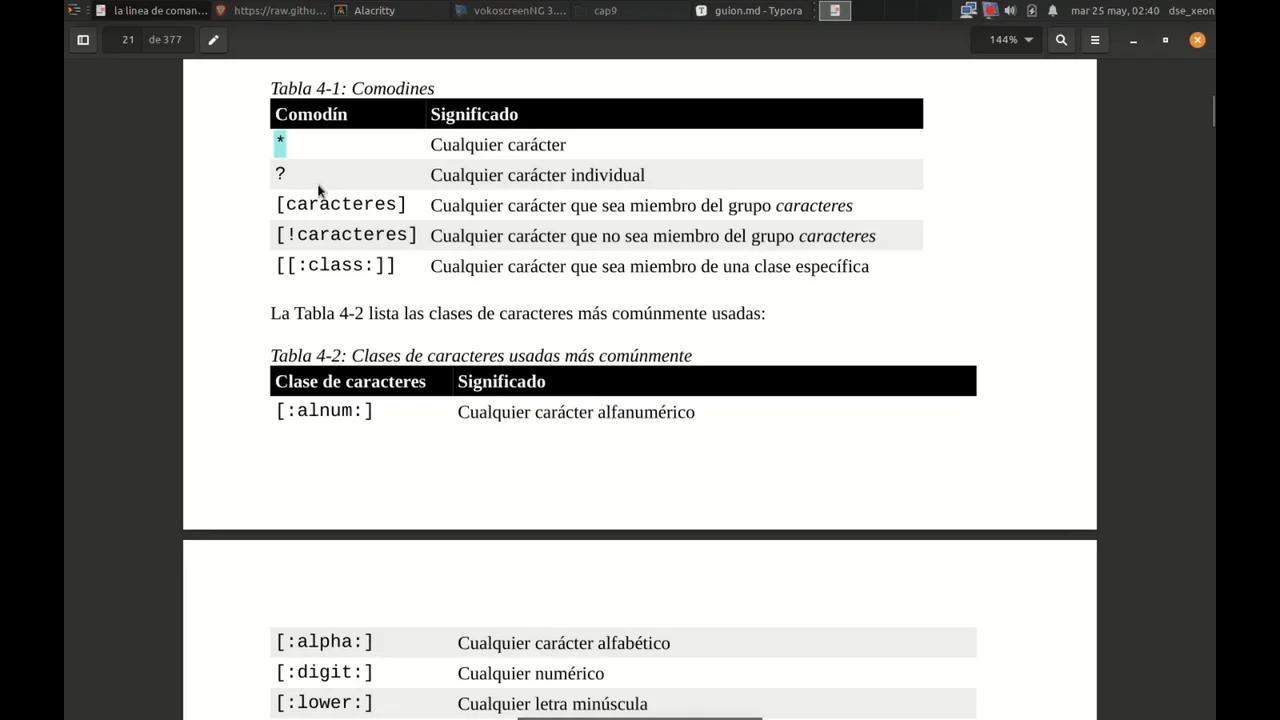 V9 La linea de comandos - Comodines