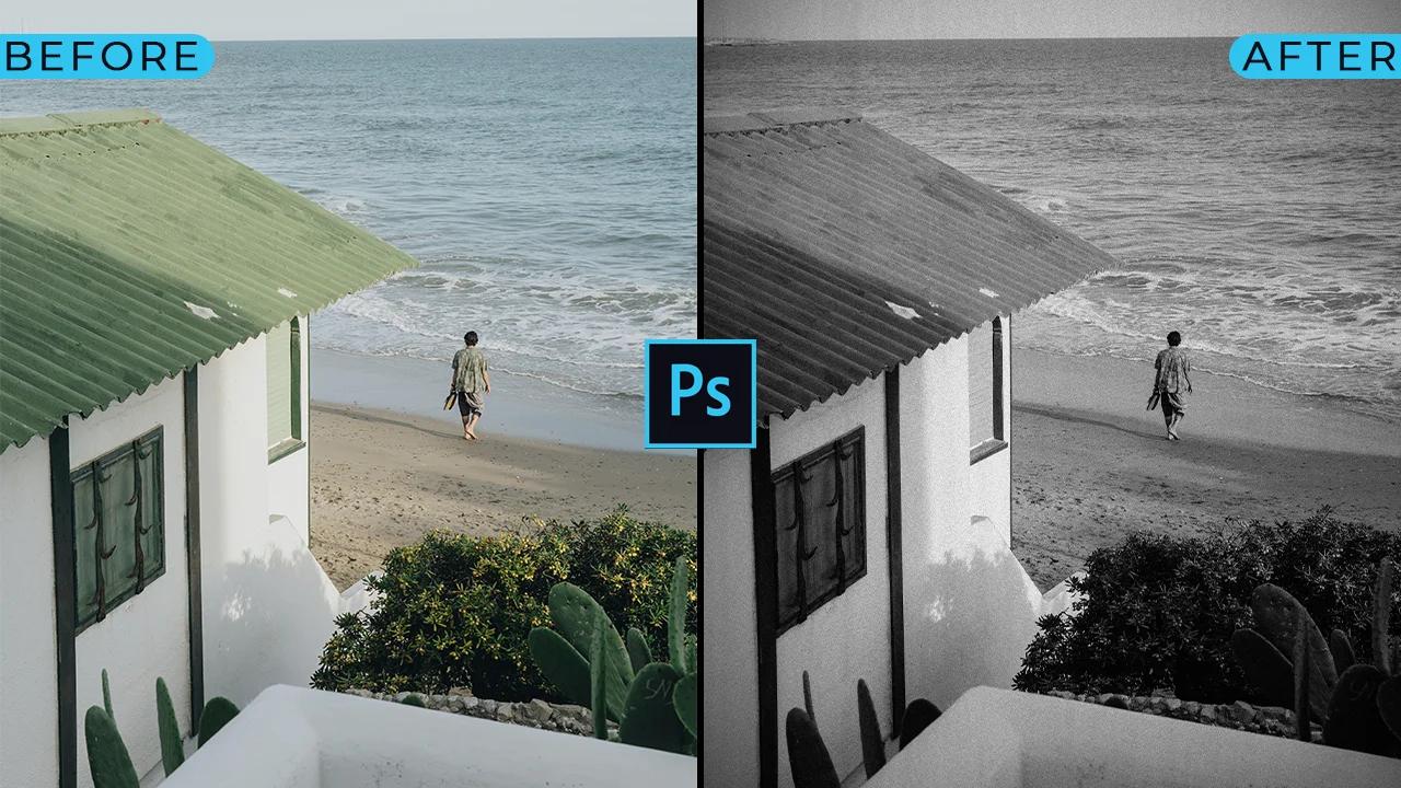 Create a washed out black and white photo filter in Adobe Photoshop