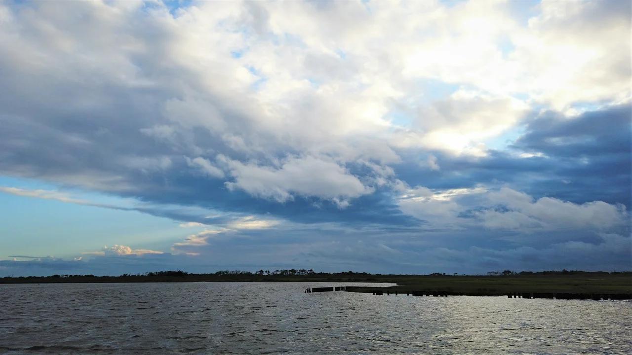 View from Smith Point Marina after Hurricane Henri