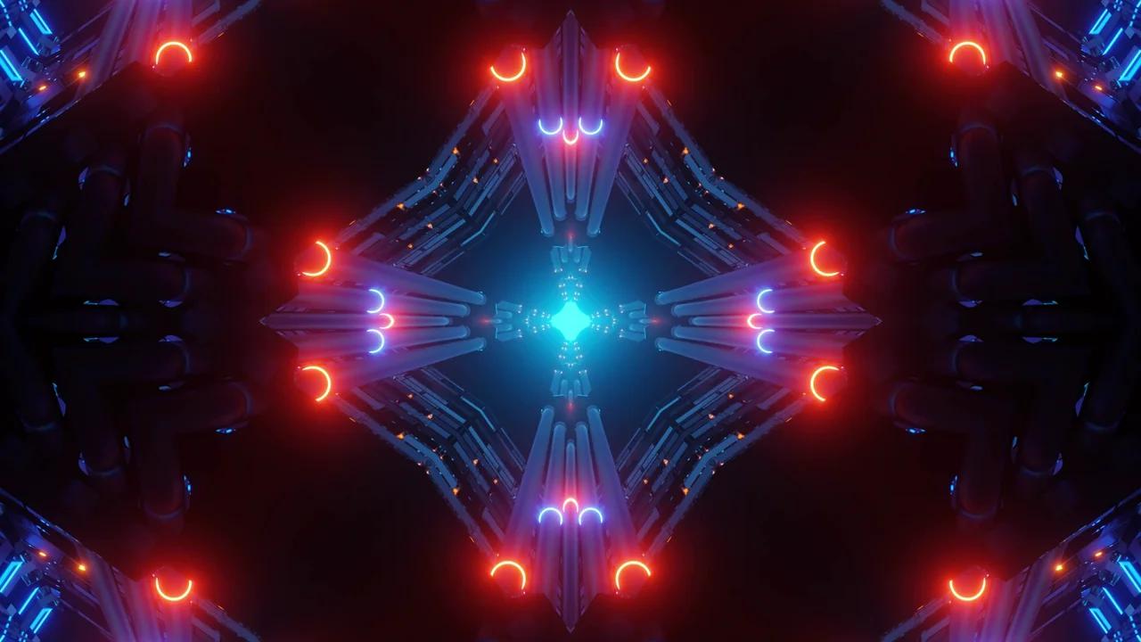 FREE background video vj loop | abstract glowing neon pipes visual