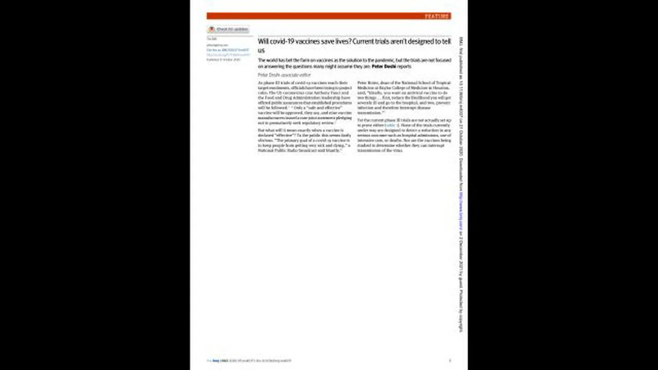 Peter Doshi - Will covid-19 vaccines save lives? Current trials aren't ...