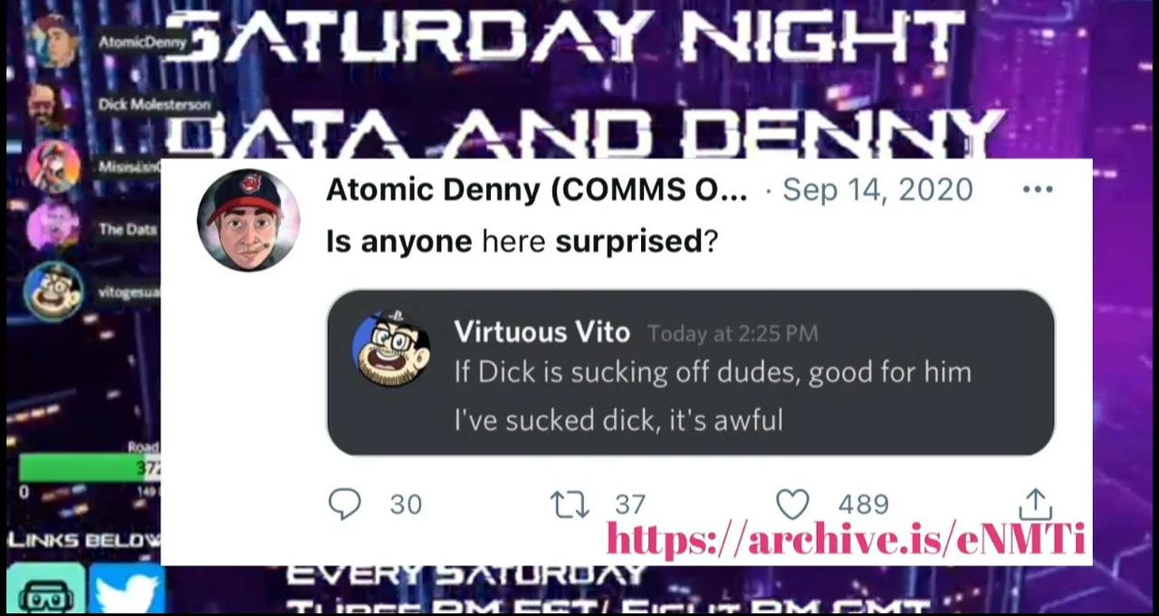 Dick: “P3do Jokes Fine Vito Jokes Disavow” - Denny & Data