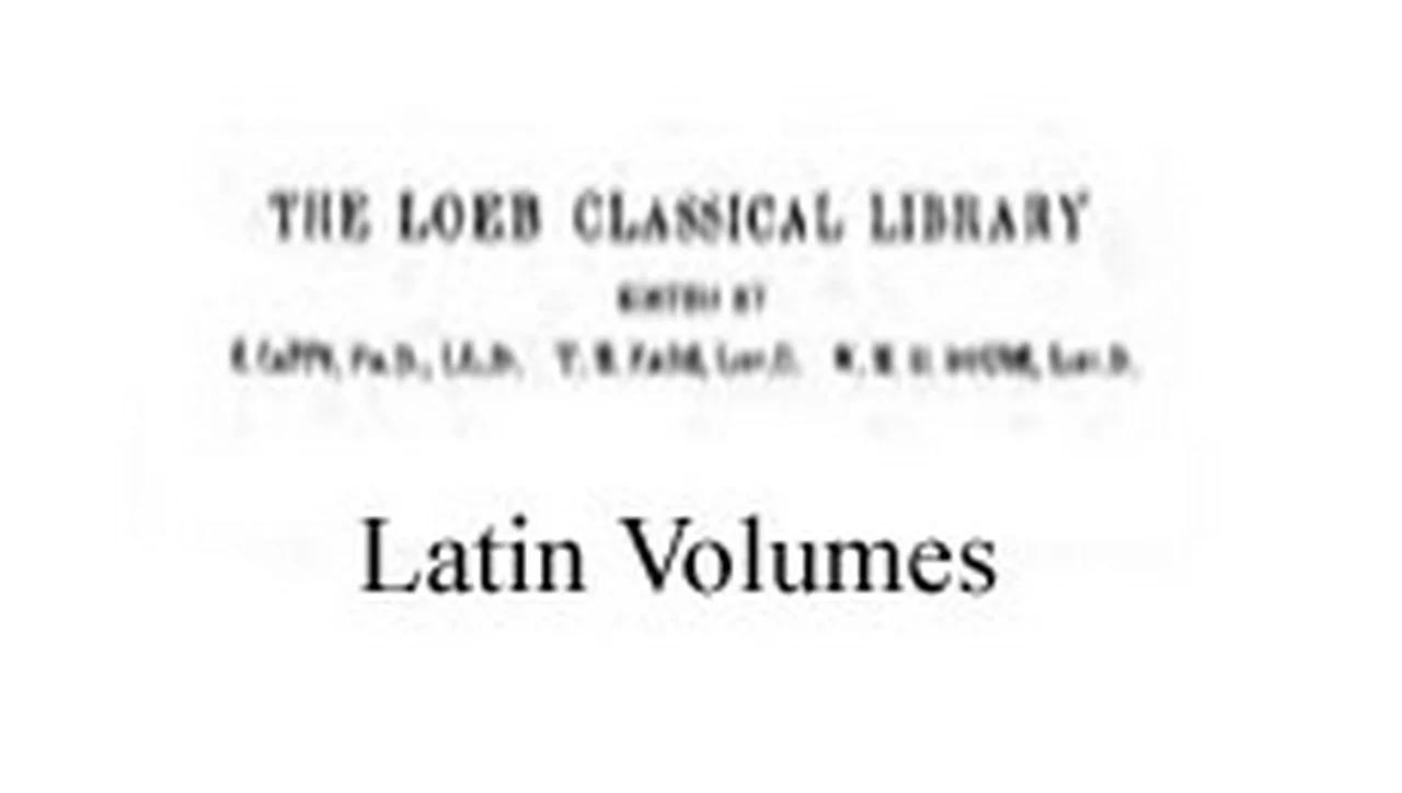 Loeb Latin Classics OCR'd