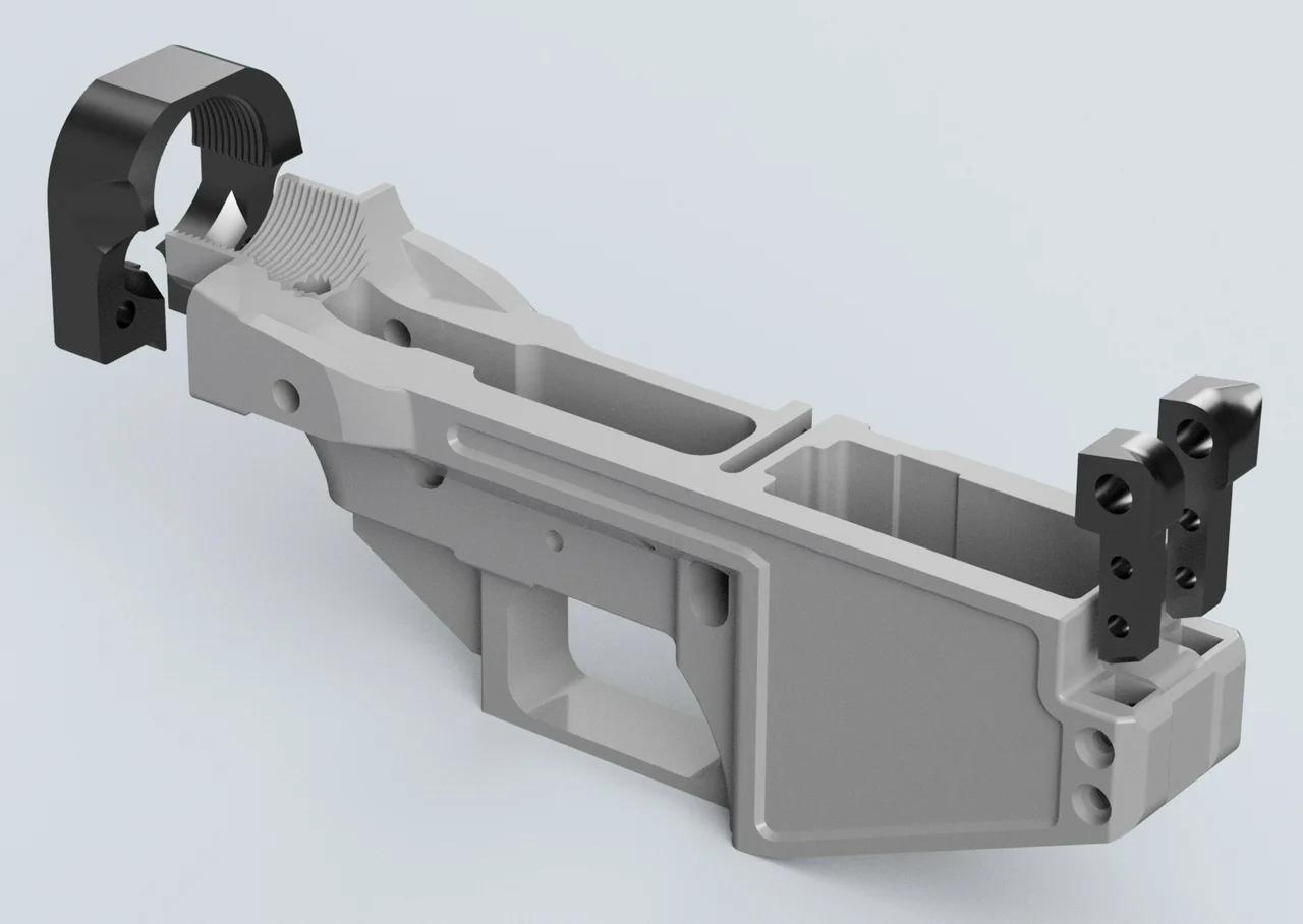 XBAR - 3D printable AR15 lower receiver. UBAR remix with printed buffer ...