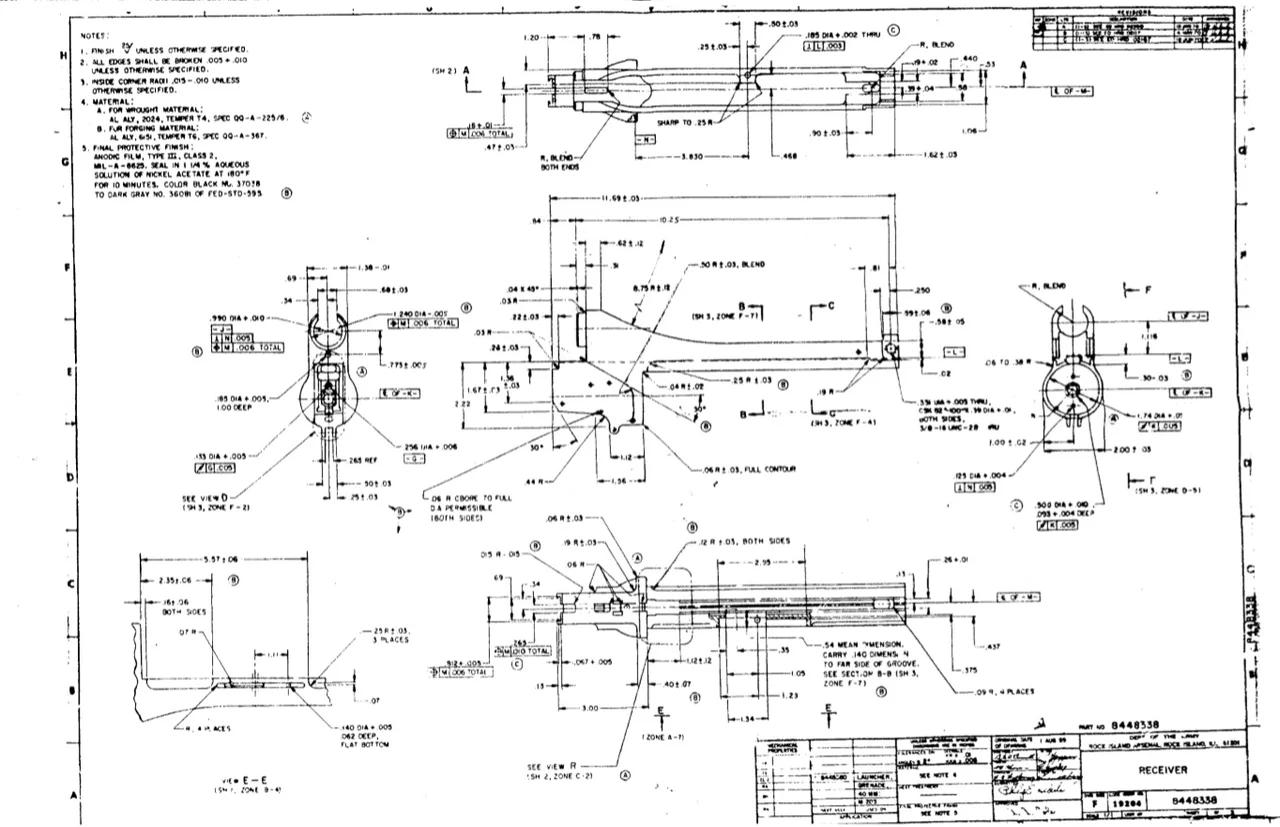 M203 Receiver Drawings