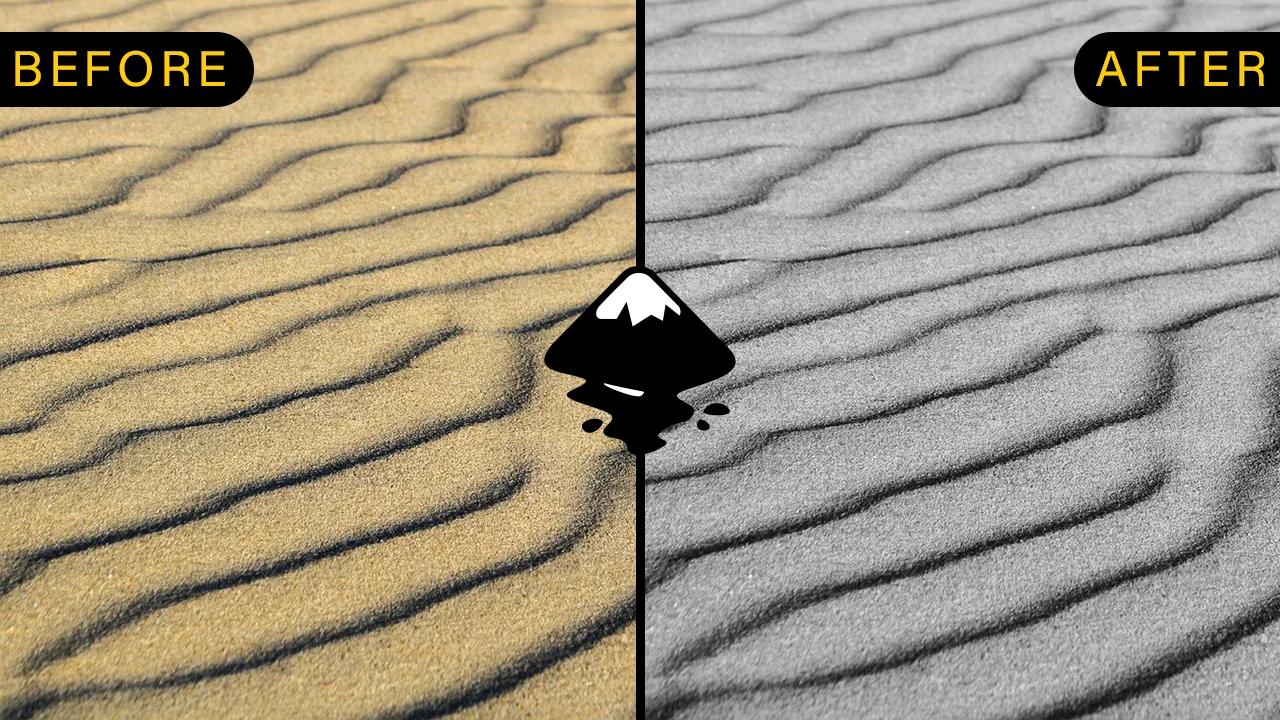 Create a black and white photo using layers in Inkscape