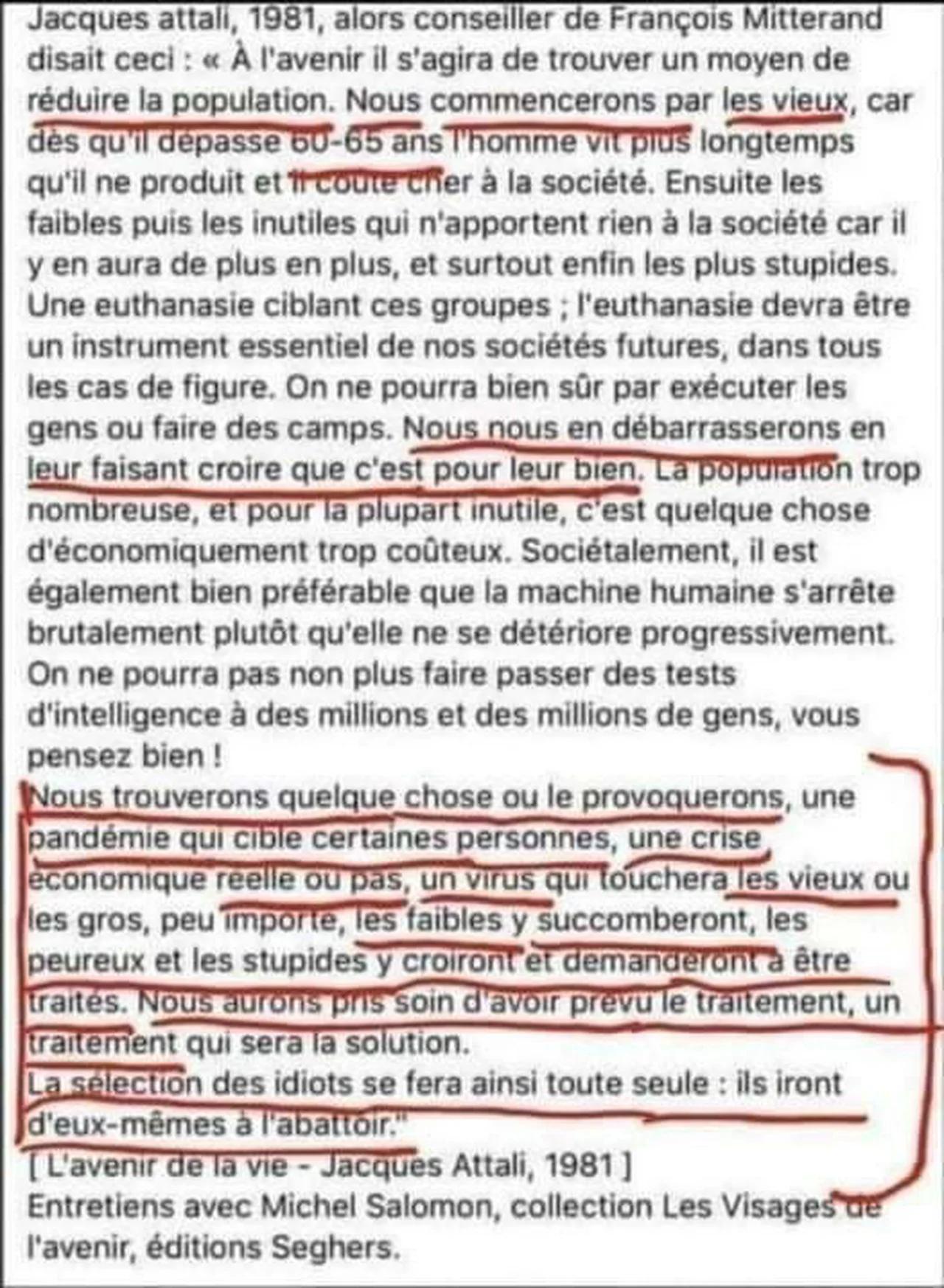 Extrait du livre, passage de Jacques Attali :Entretiens avec Michel ...