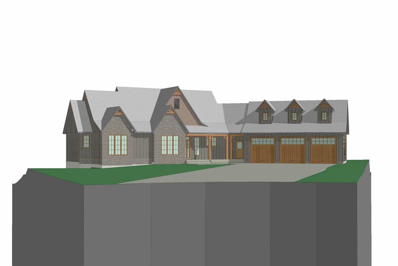 Elk Ridge Saskatchewan Cottage Plan 3D Exterior Rendering