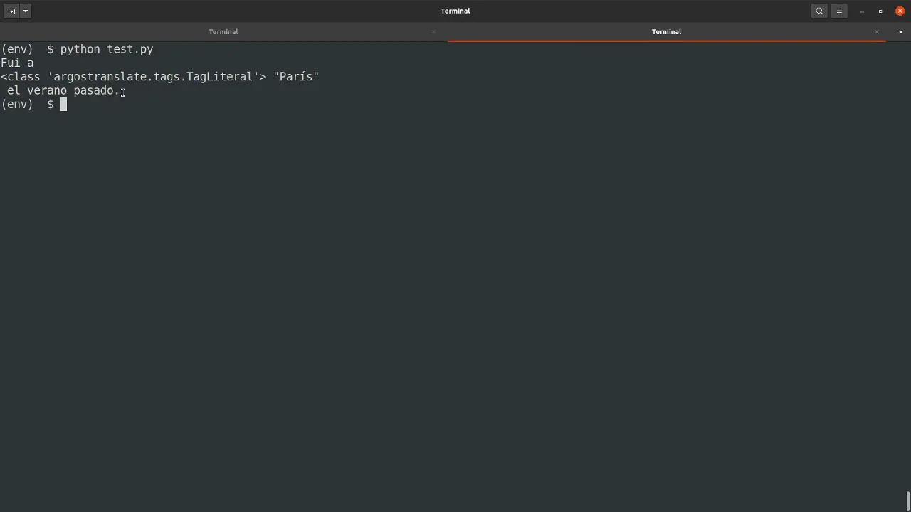 Tag injection at inference in Argos Translating working