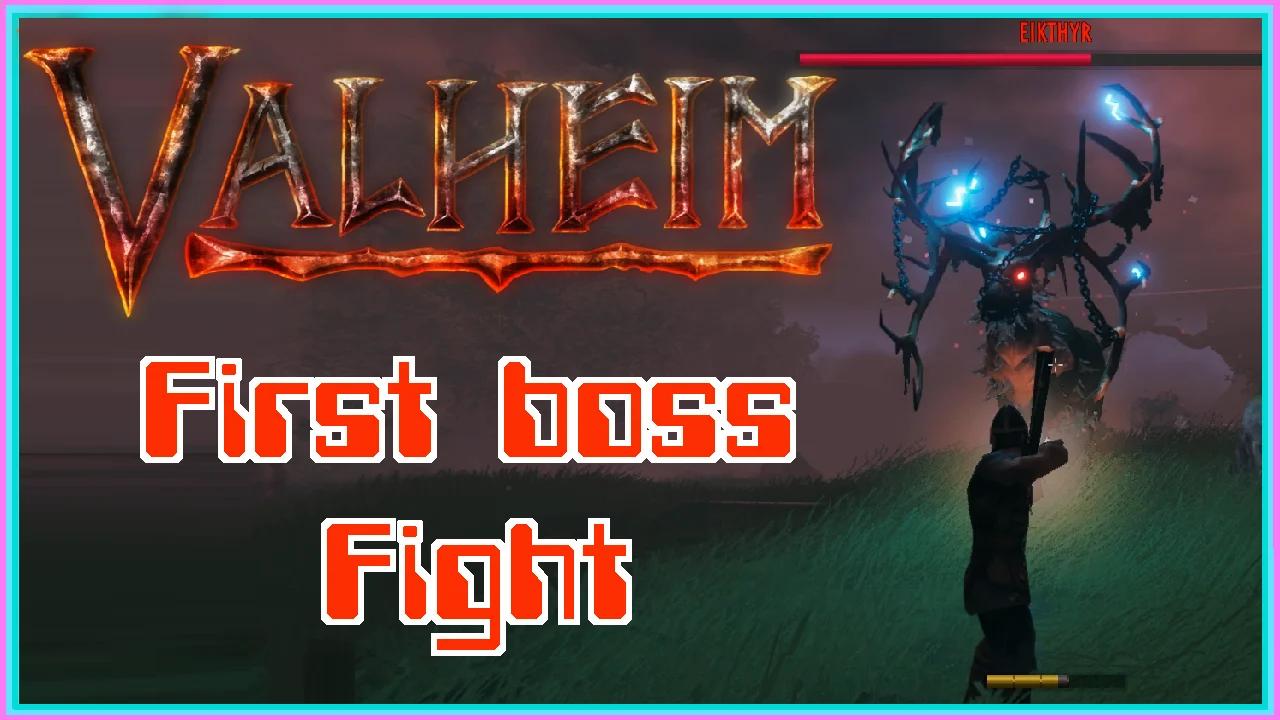 Fighting the first boss of ( Valheim ) part 2 Eikthyr