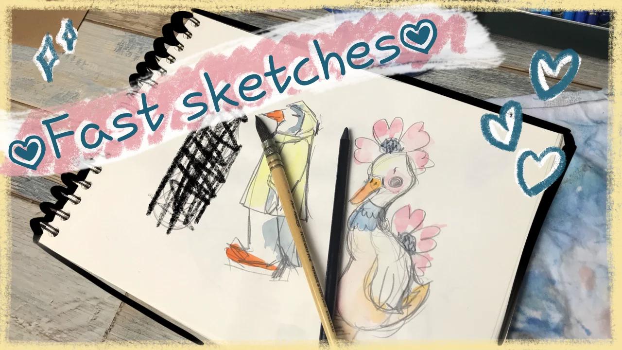 ️ Fast sketches with graphite pencil and watercolor ️ Art and creativity