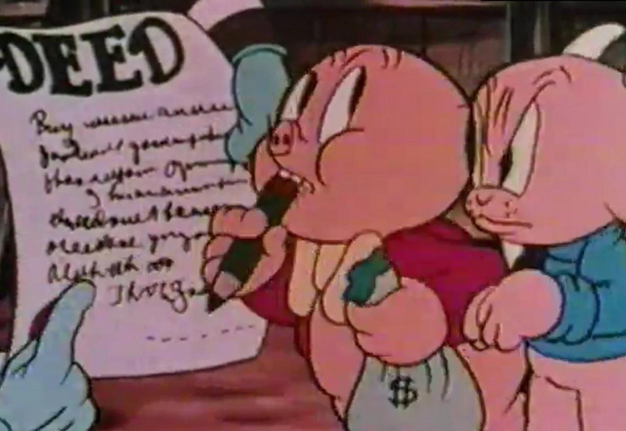 Get Rich Quick Porky - Porky Pig - Looney Toons - 1939 (Colorized)