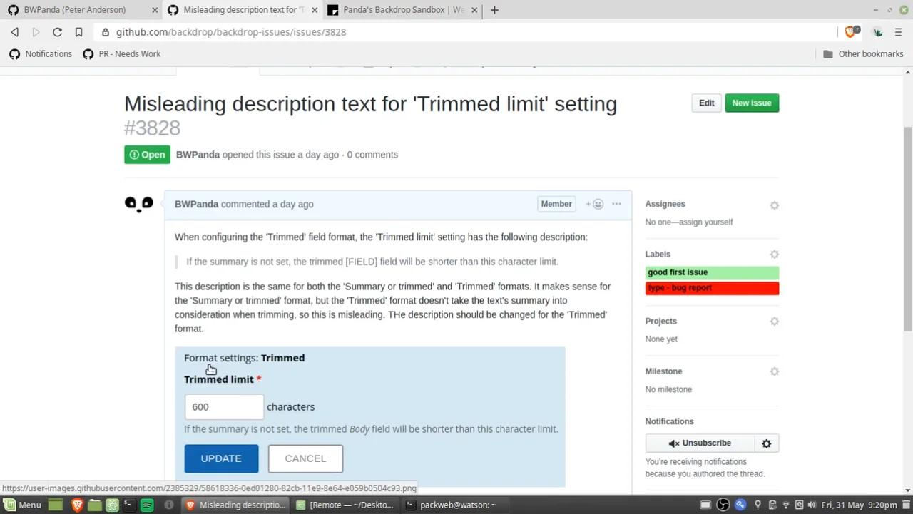 Backdrop CMS: Issue #3828