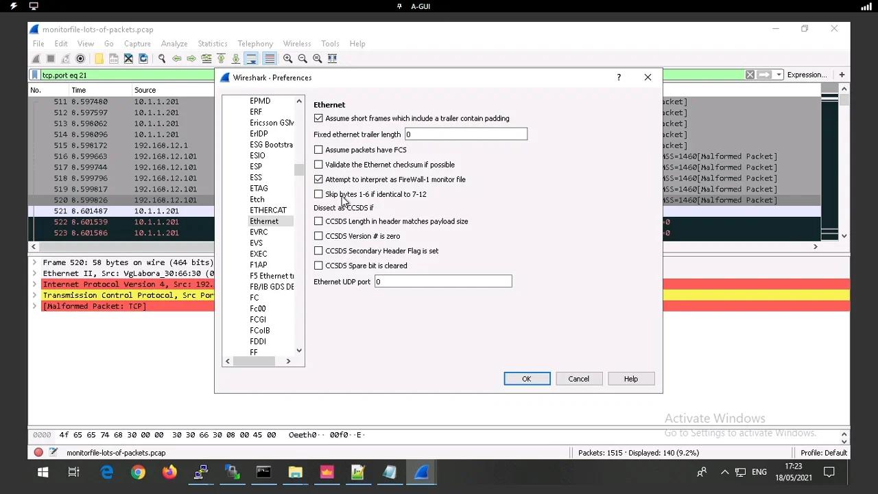 Using Check Point's fw monitor command to capture packets and then Wireshark to view the capture ...